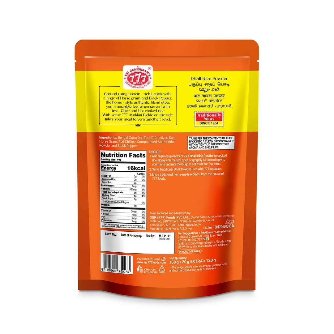 Buy 777 Dhall Rice Powder 100g +20g – Just ₹72 | Shop Online